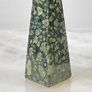 3.25, 59.9g, Chinese Writing Stone, Green Porphyrite Tower, Porphyry ...