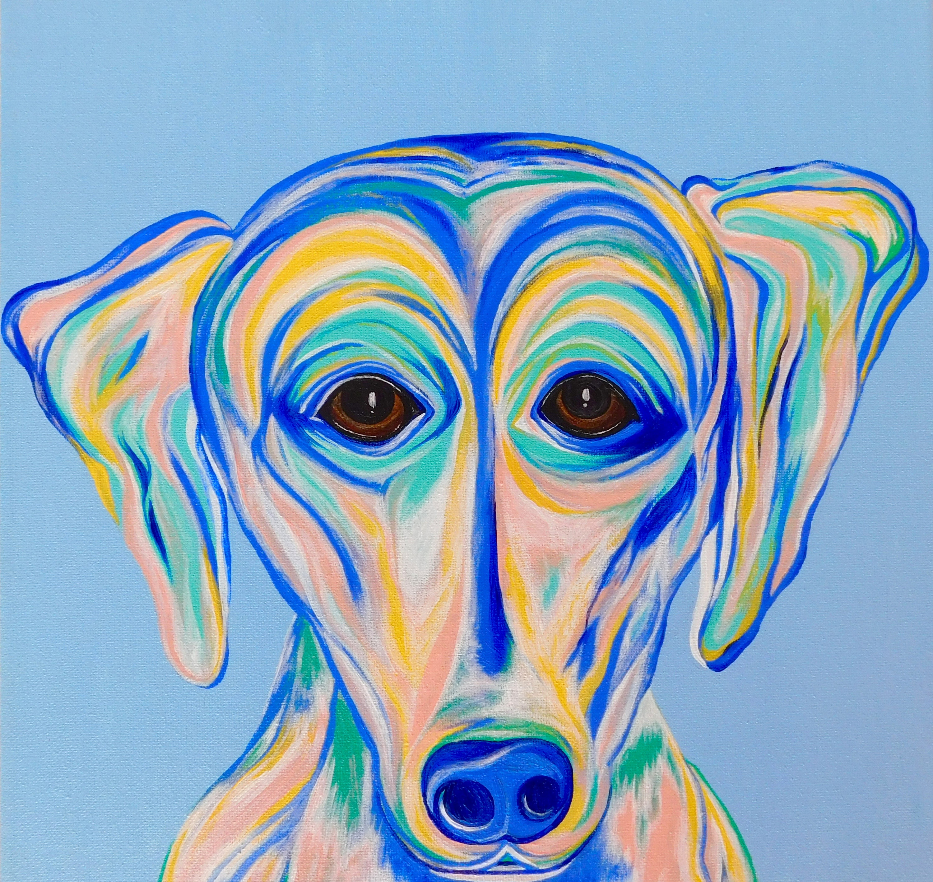Blue Dog Print Dog Wall Art Dog Print Dog Portrait - Etsy UK
