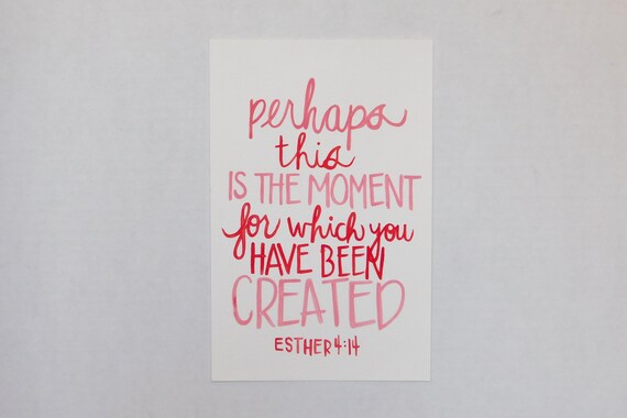 Watercolor Bible Verse Esther 414 Verse Bible Verse | Etsy