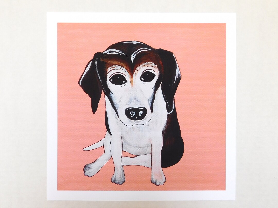 Pink Dog Print, Dog Print, Dog Wall Art, Beagle Print, Abstract Dog ...