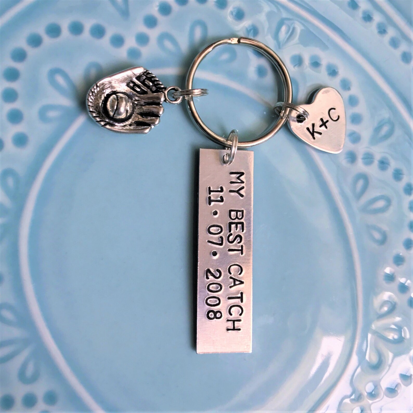 ANNIVERSARY BASEBALL KEYCHAIN My Best Catch Gift for - Etsy
