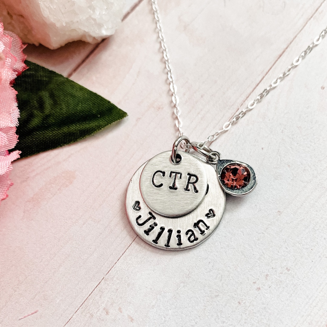 BAPTISM Gift for Girls, LDS Personalized Baptism Necklace, CTR Pendant, Mormon Hymn Necklace ...