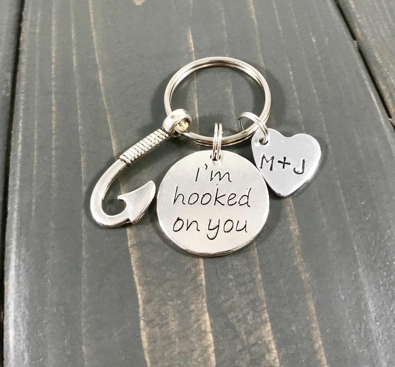 I’M HOOKED ON YOU Keychain, Gift for Him, Fishing, Fisherman ...