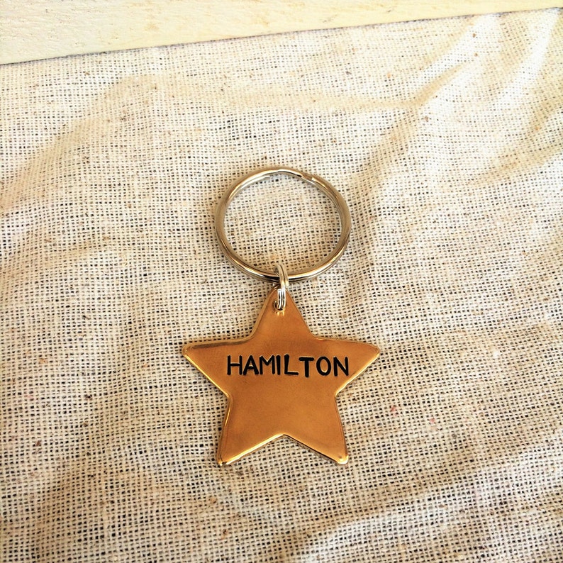Hamilton Keychain Hamilton Star Keychain Hand Stamped Brass - Etsy