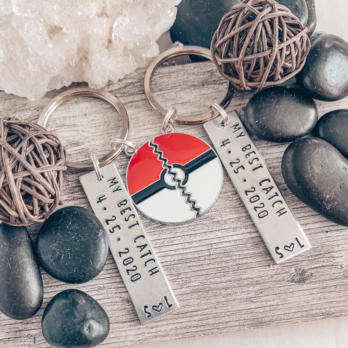 POKEMON ANIME Couples Keychain My Best Catch Gift for Him - Etsy