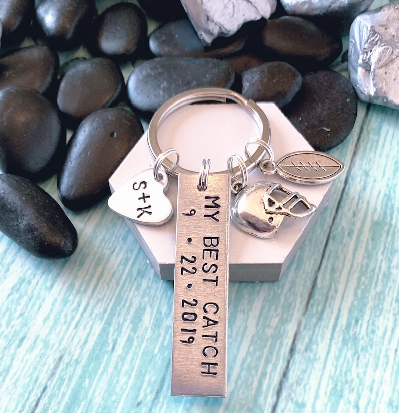 ANNIVERSARY FOOTBALL KEYCHAIN My Best Catch Gift for Him - Etsy