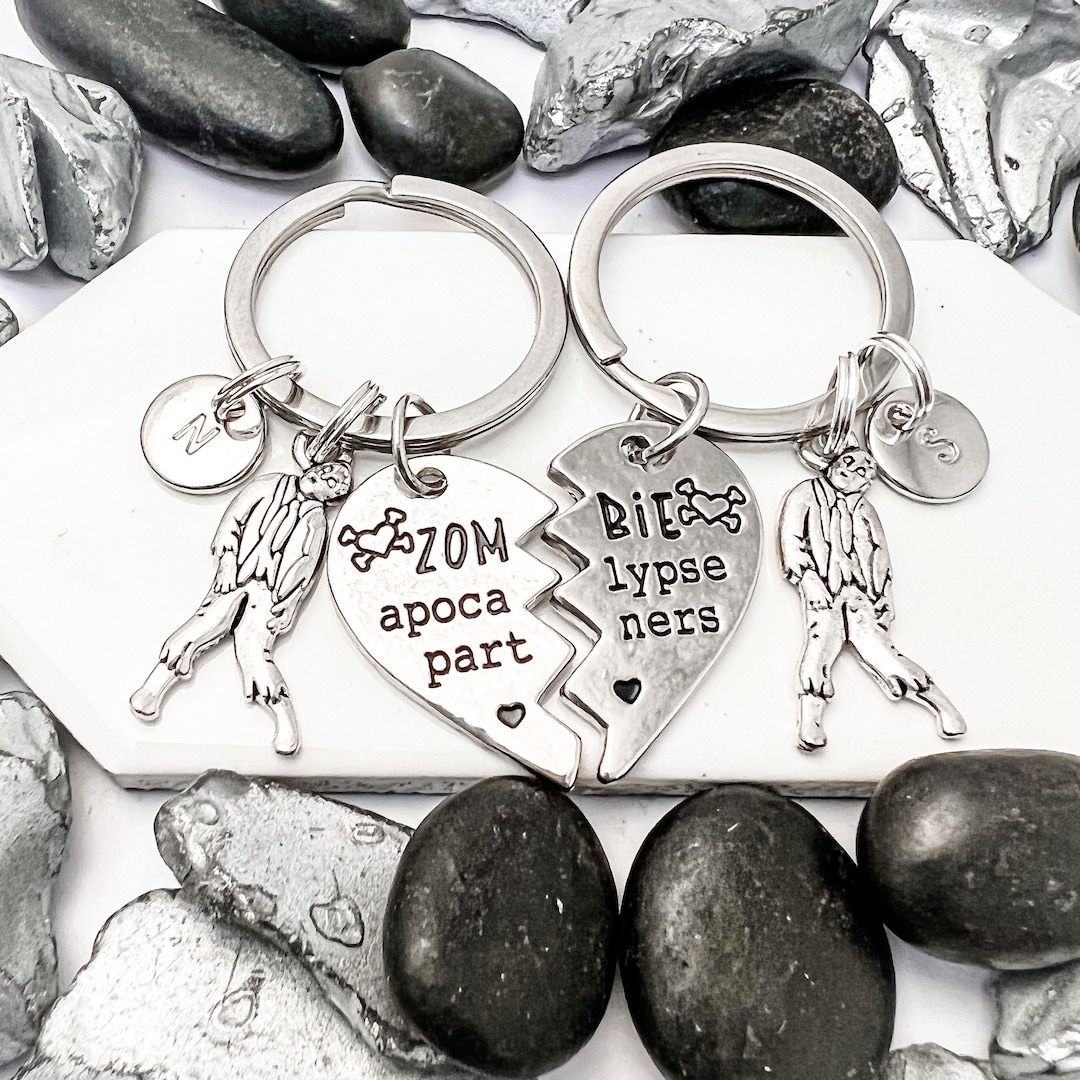 ZOMBIE APOCALYPSE PARTNERS Personalized Couples Keychain Set, Stocking ...