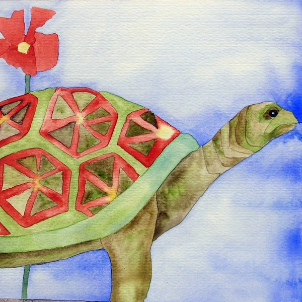Turtle Whimsical Painting - Etsy