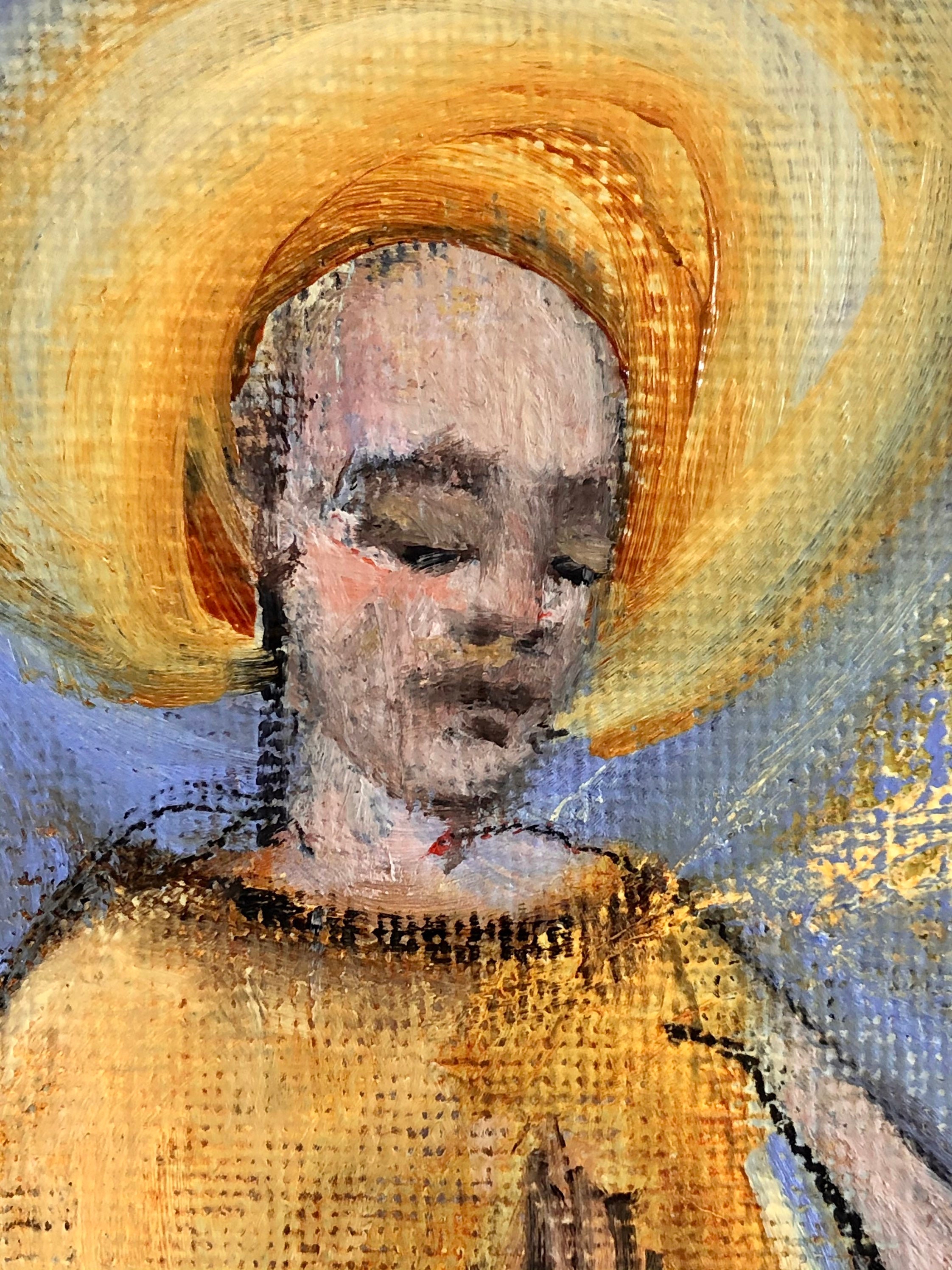 Contemporary spiritual fine art painting 7 x 5. Blue red & - Etsy.de