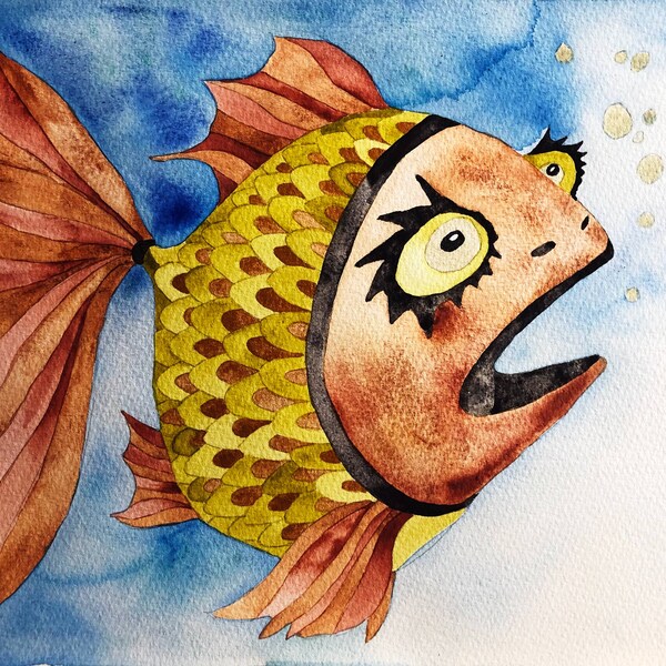 Whimsical Fish Art - Etsy