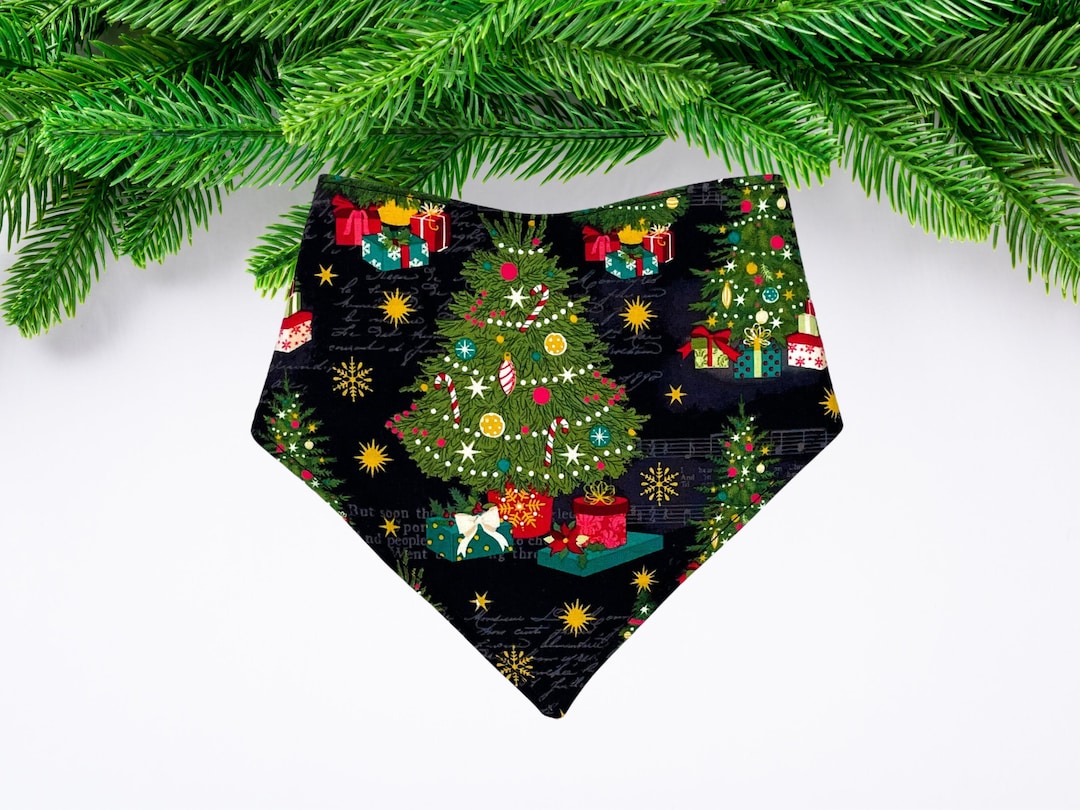 Christmas Tree Bib, Babys First Christmas, Baby Boy, Baby Girl, Bandana ...