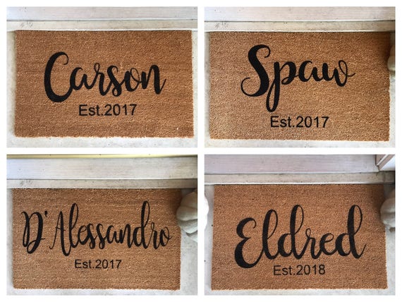 Last Name Doormat Doormat Wedding Gift Personalized | Etsy Last Name Doormat Doormat Wedding Gift Personalized | Etsy