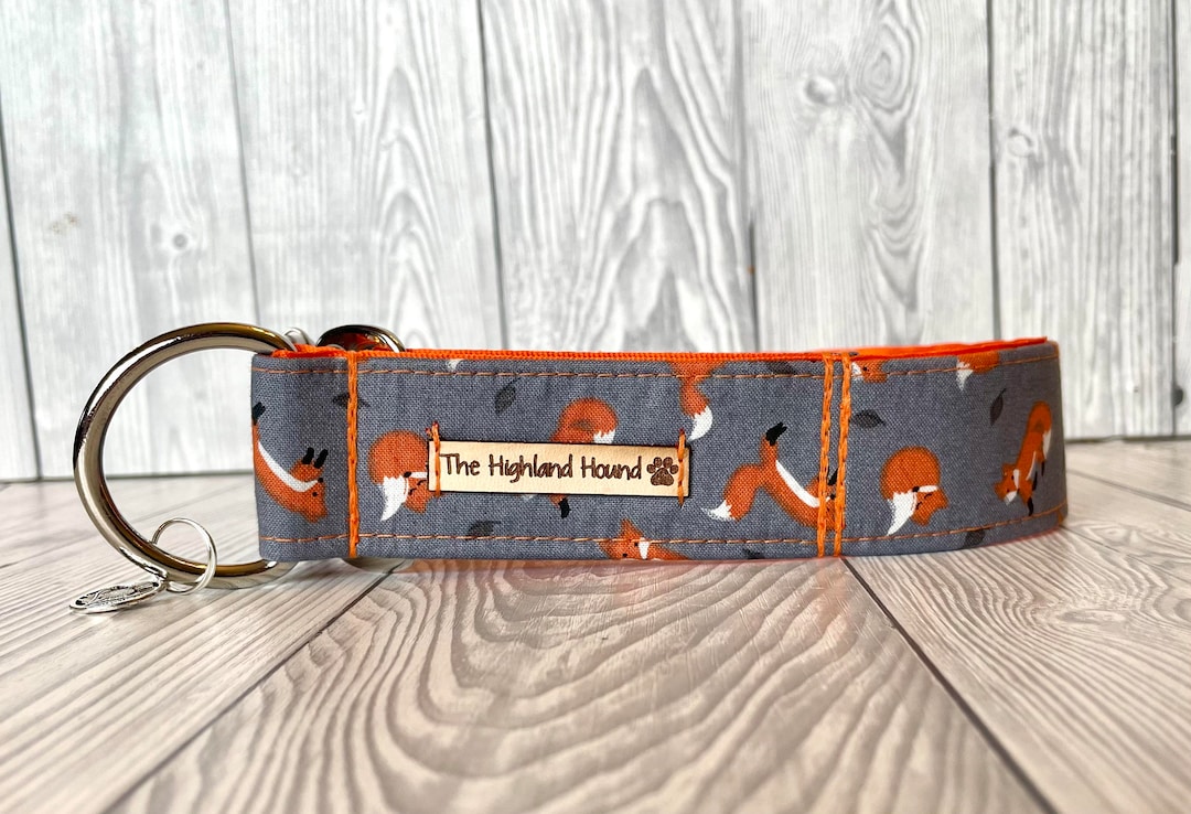 Fishtail Martingale Dog Collar 1.5 Fabulous Foxes - Etsy UK