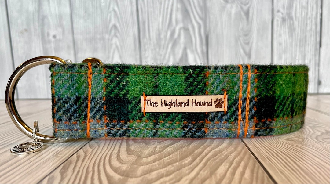 Harris Tweed Fishtail Martingale Dog Collar 2” Lichen - Etsy