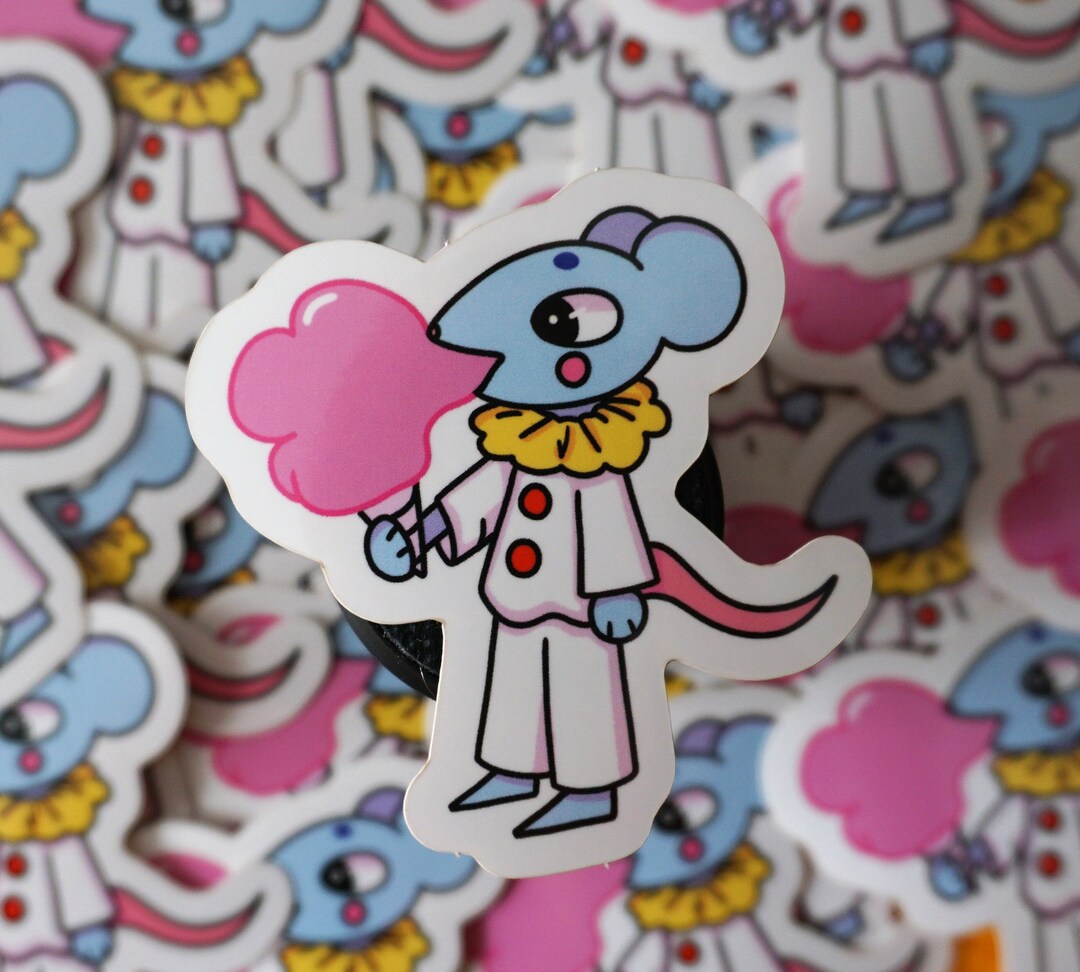 Cotton Candy Rat Clown Waterproof Vinyl Sticker - Etsy