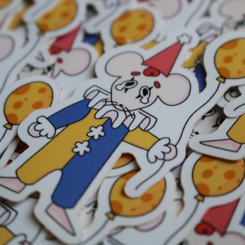 Sparkly Clown Rat Sticker - Etsy