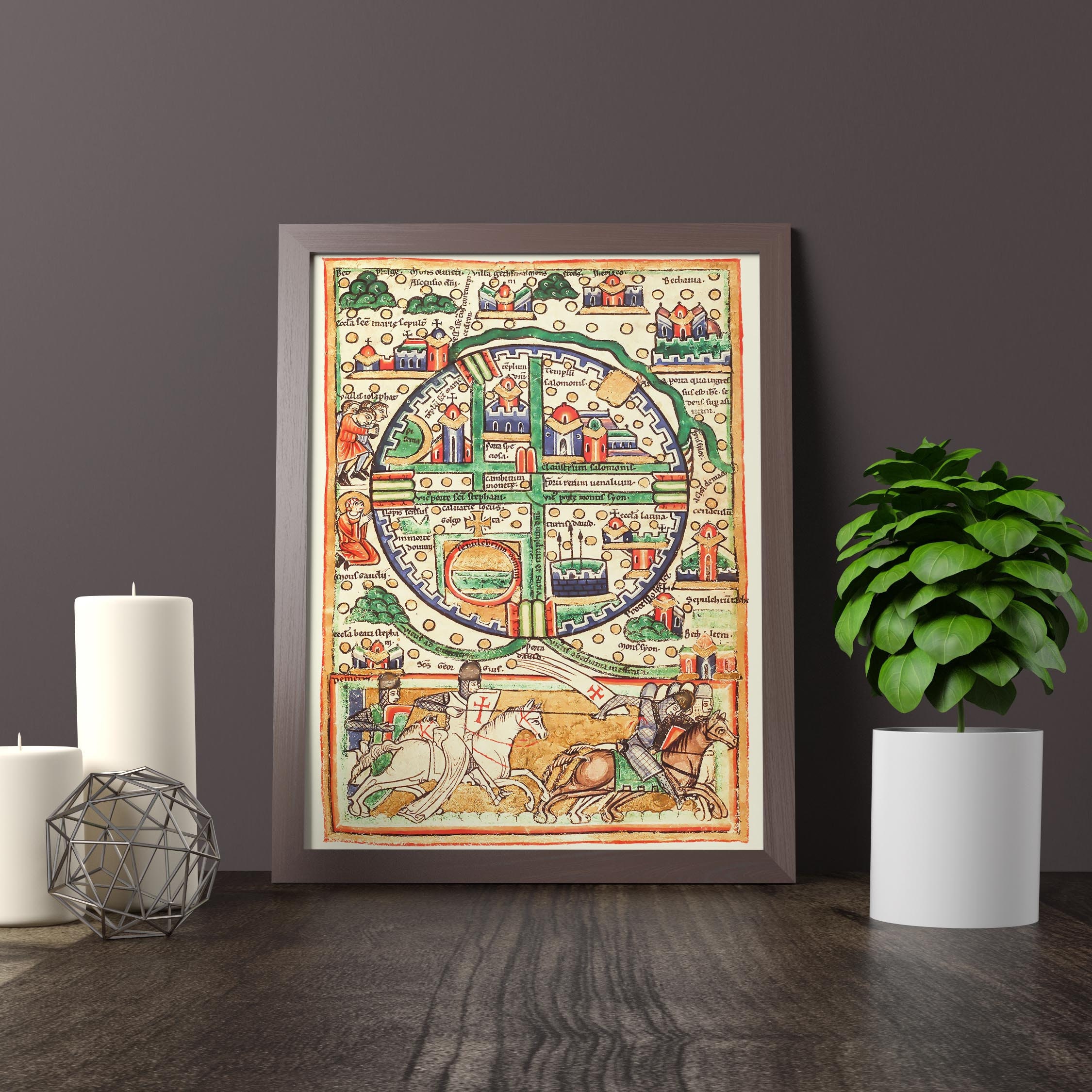 The Hague Map of Jerusalem From Ca 1180 AD Old City Map - Etsy