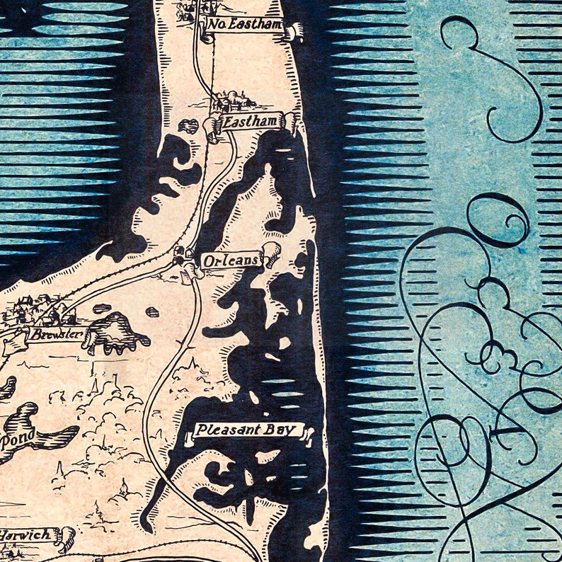 1931 Old Pictorial Map of Cape Cod : Barnstable County - Etsy