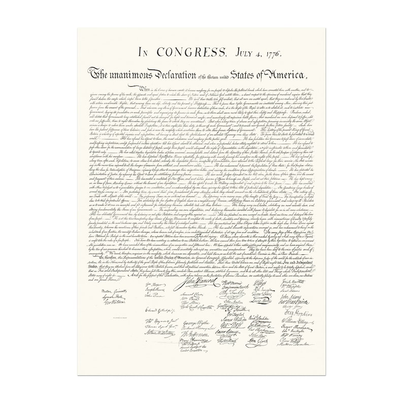 United States Declaration of Independence Replica | Etsy