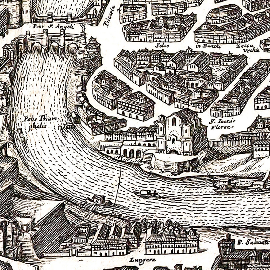 Old Map of Rome From 1641 Roman Map SPQR Antique Roma Map | Etsy