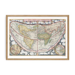 World Map by Gerard De Jode - Rare Heart-shaped Cordiform Projection ...
