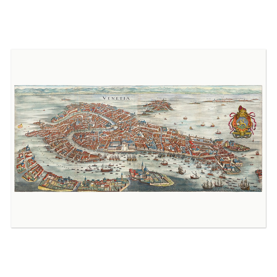 Beautiful Hand Colored Map of Venetia / Venice - Replica of 1636 ...