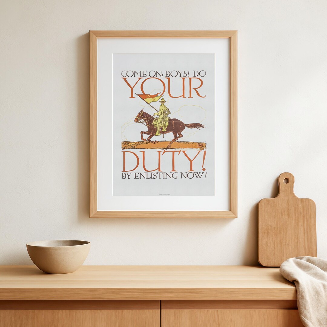 US Army Cavalry Recruitment Poster, 1917 WWI Propaganda - Etsy