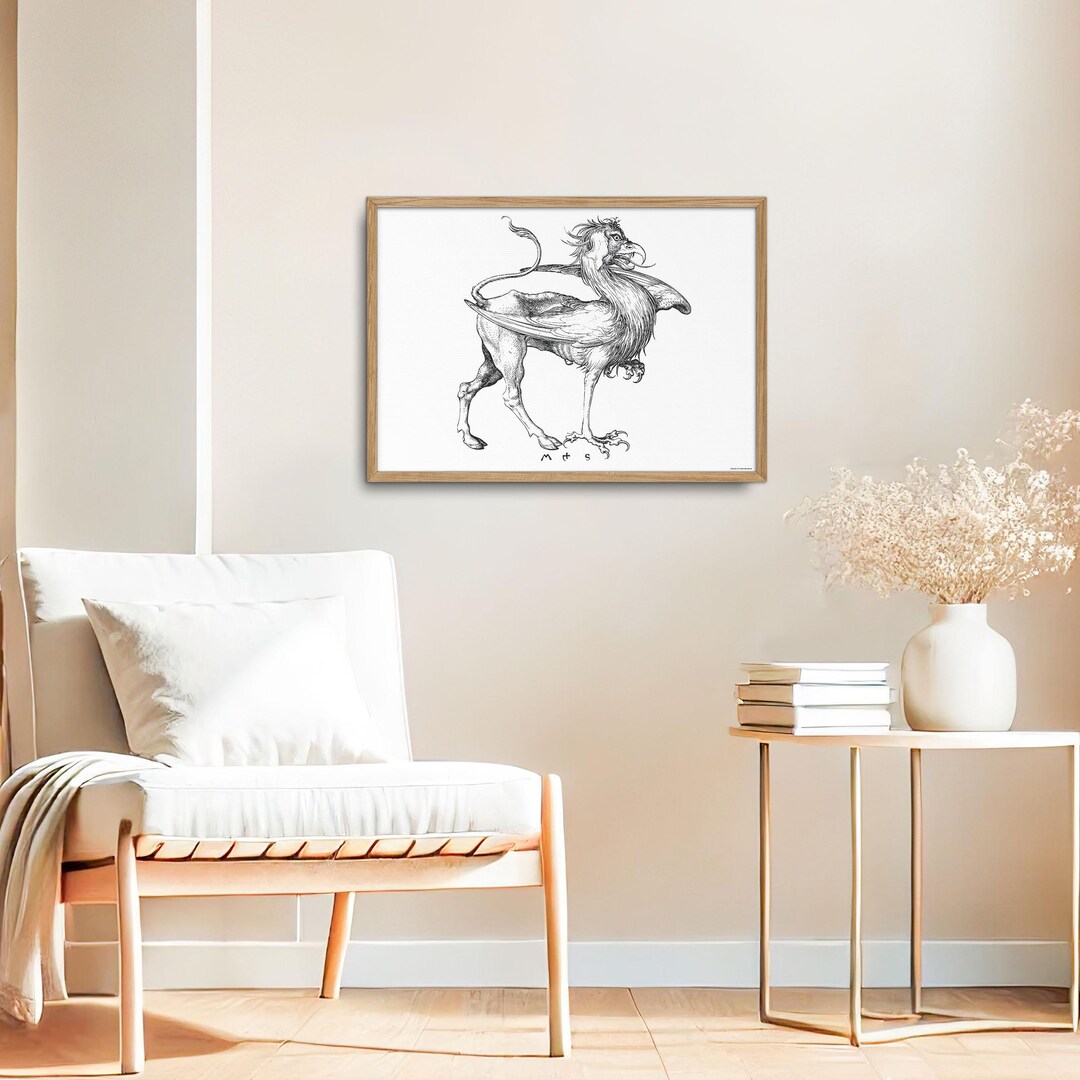 Beautiful Griffin Art by Martin Schongauer - Medieval Bestiary Print ...