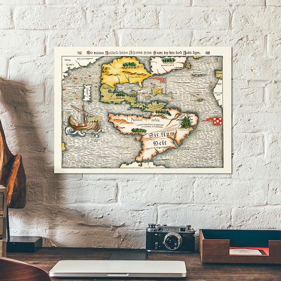 The First Map of the Continent of America the Americas - Etsy