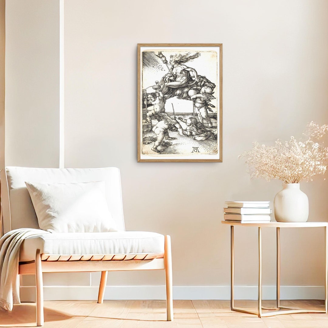 Witch Riding Backwards on a Goat - Replica of Albrecht Dürer’s C.1500 ...