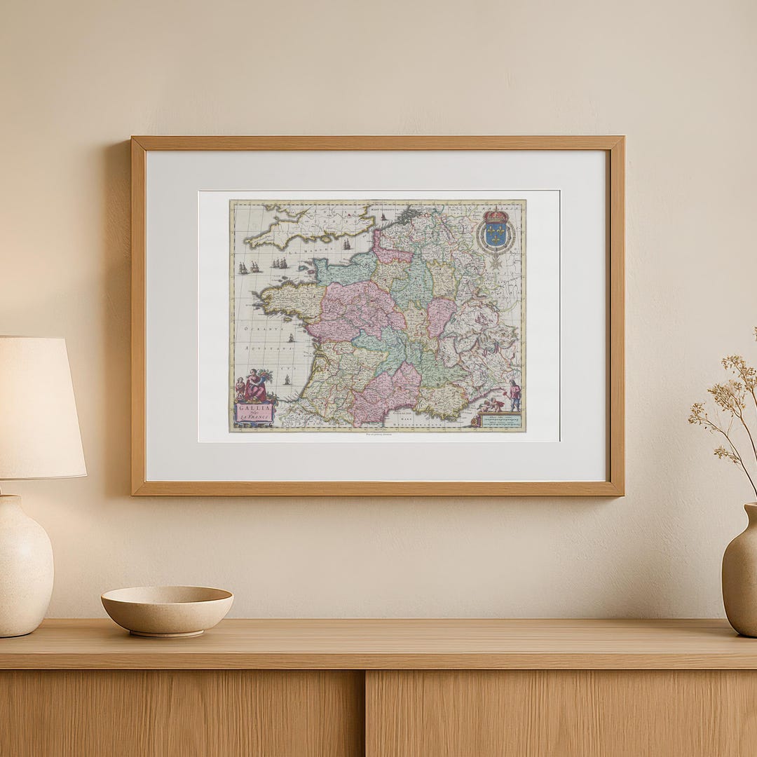Antique Map of France Print, Vintage French Wall Art, Historical ...