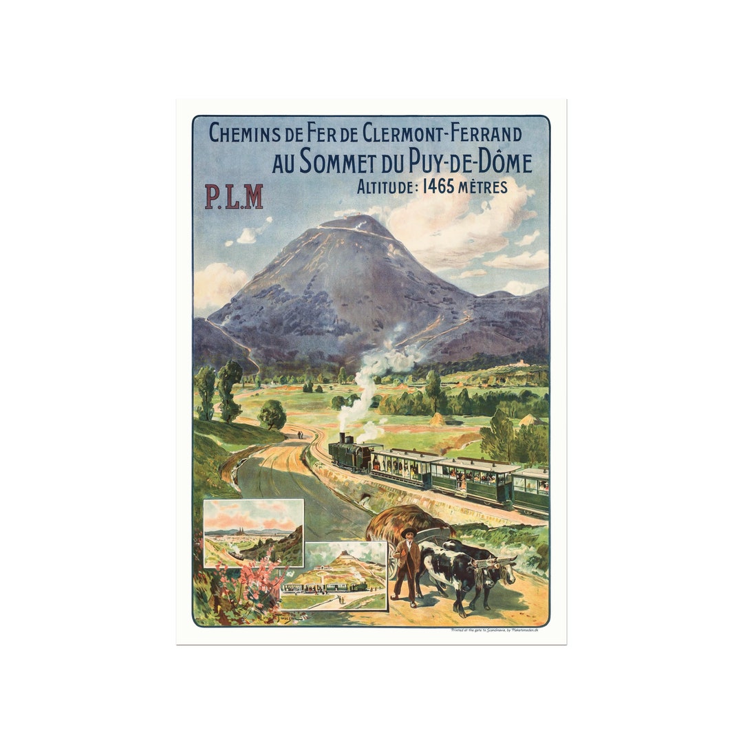 French Travel Poster for the PLM Railway From Clermont-ferrand to the ...