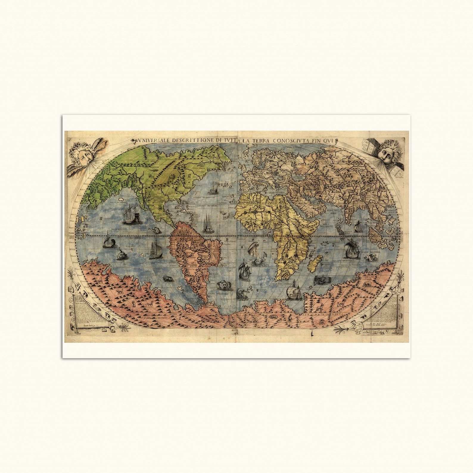 Medieval World Map Renaissance Map of the World Replica of - Etsy