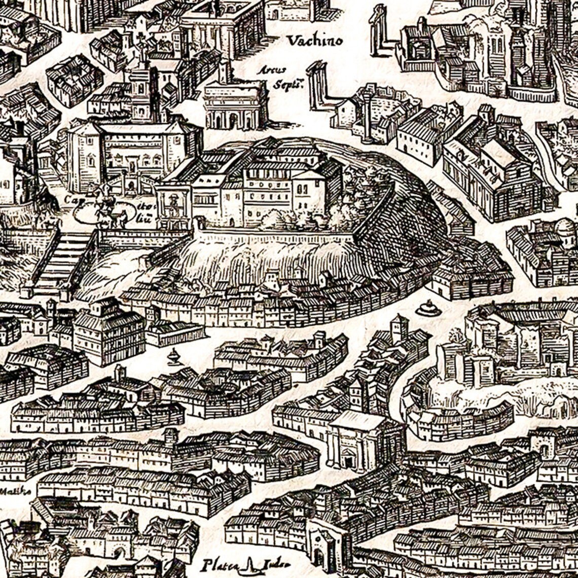 Old Map of Rome From 1641 Roman Map SPQR Antique Roma Map - Etsy