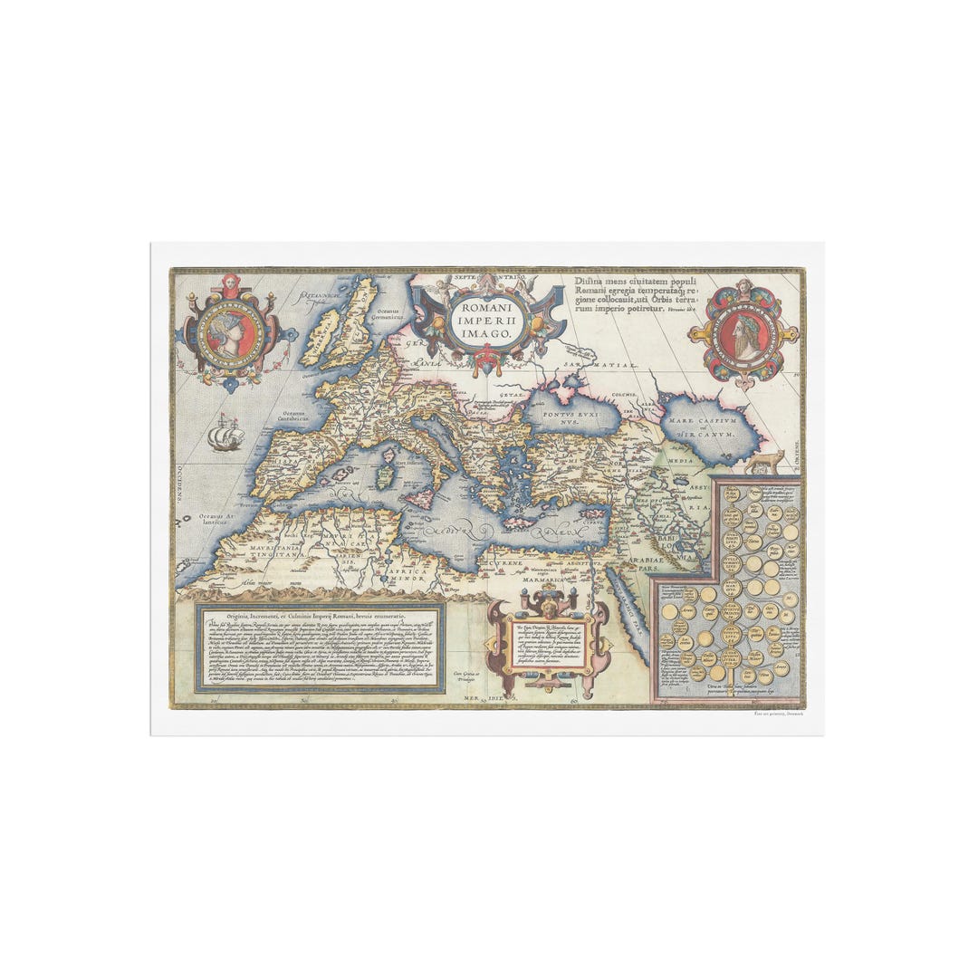 Roman Empire Map Poster – Romani Imperii Imago 1603 – Antique ...