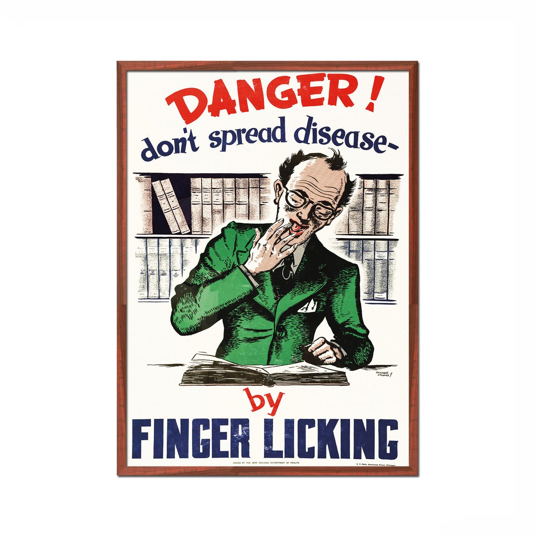 Danger Don't Spread Disease by Finger Licking Health - Etsy