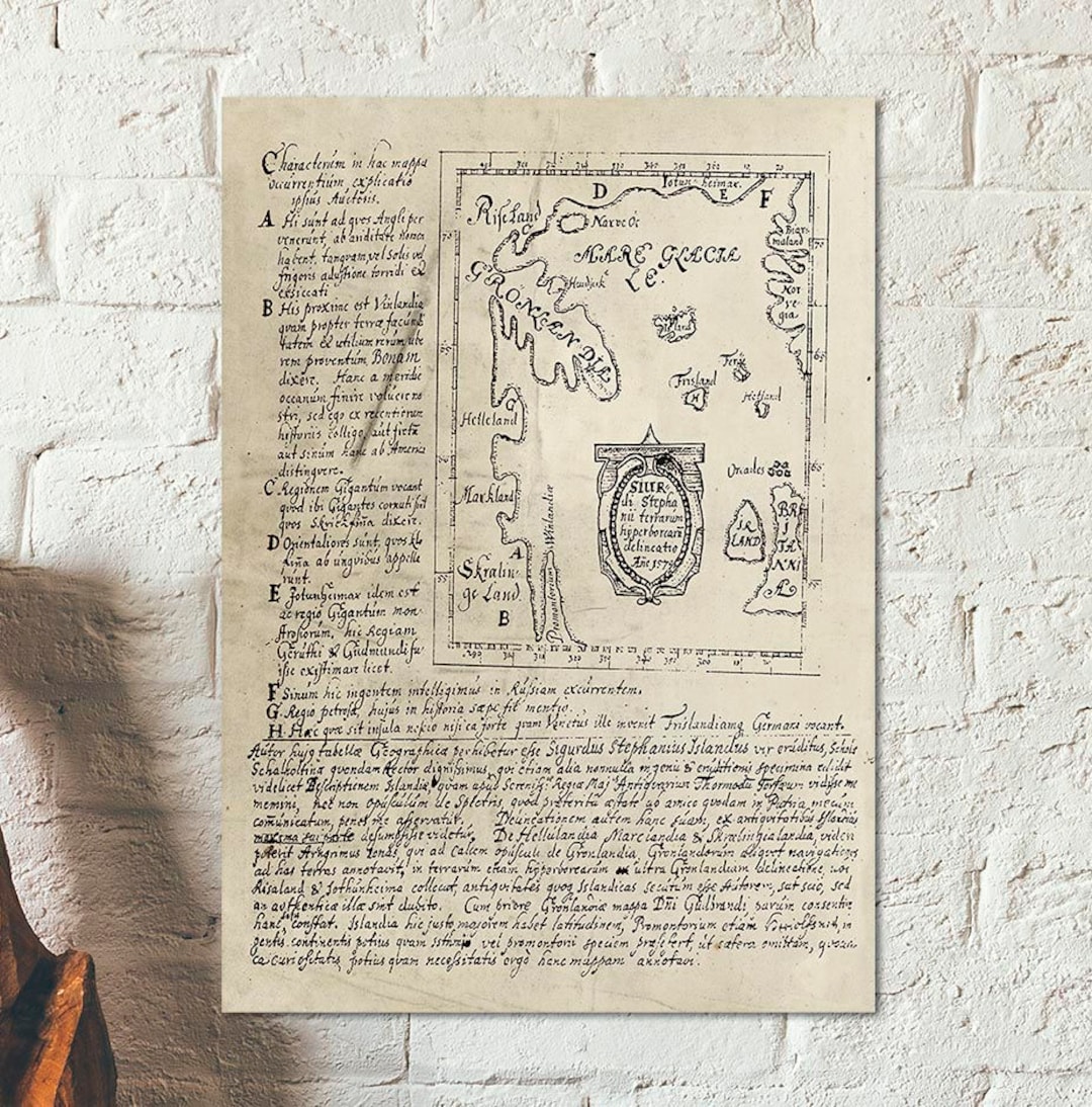 Beautiful Replica of the Skálholt Map 1669 - Old Antique Map Showing ...