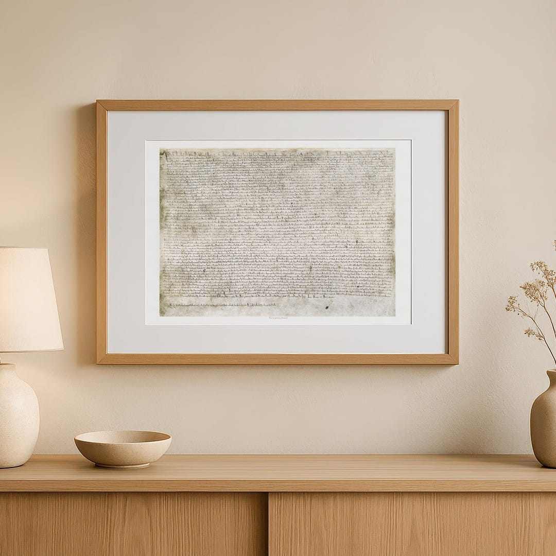 Magna Carta 1215 – Historical English Charter Wall Art Print – Medieval ...