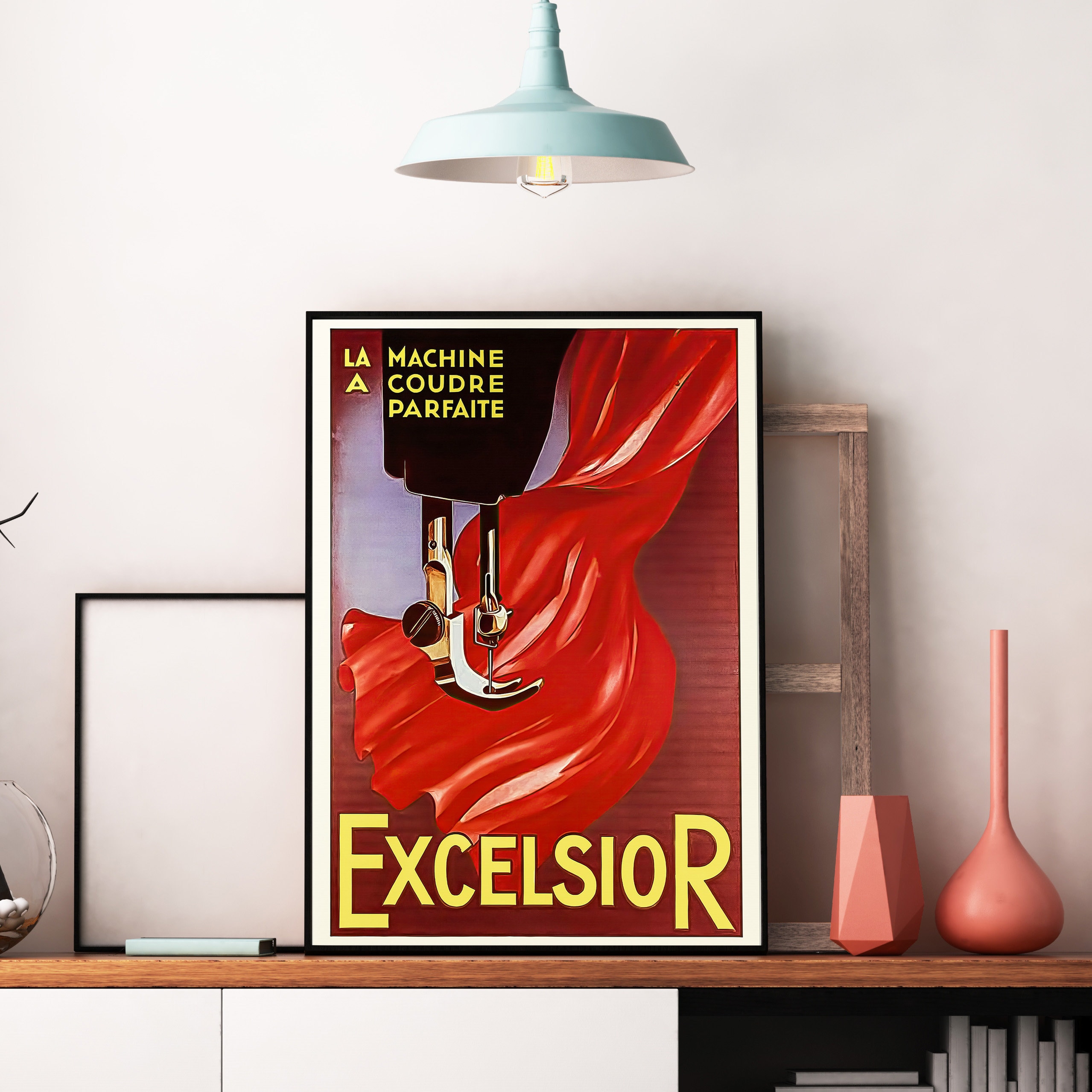Excelsior Sewing Machine Poster Seen in Rachel Greens Bedroom - Etsy