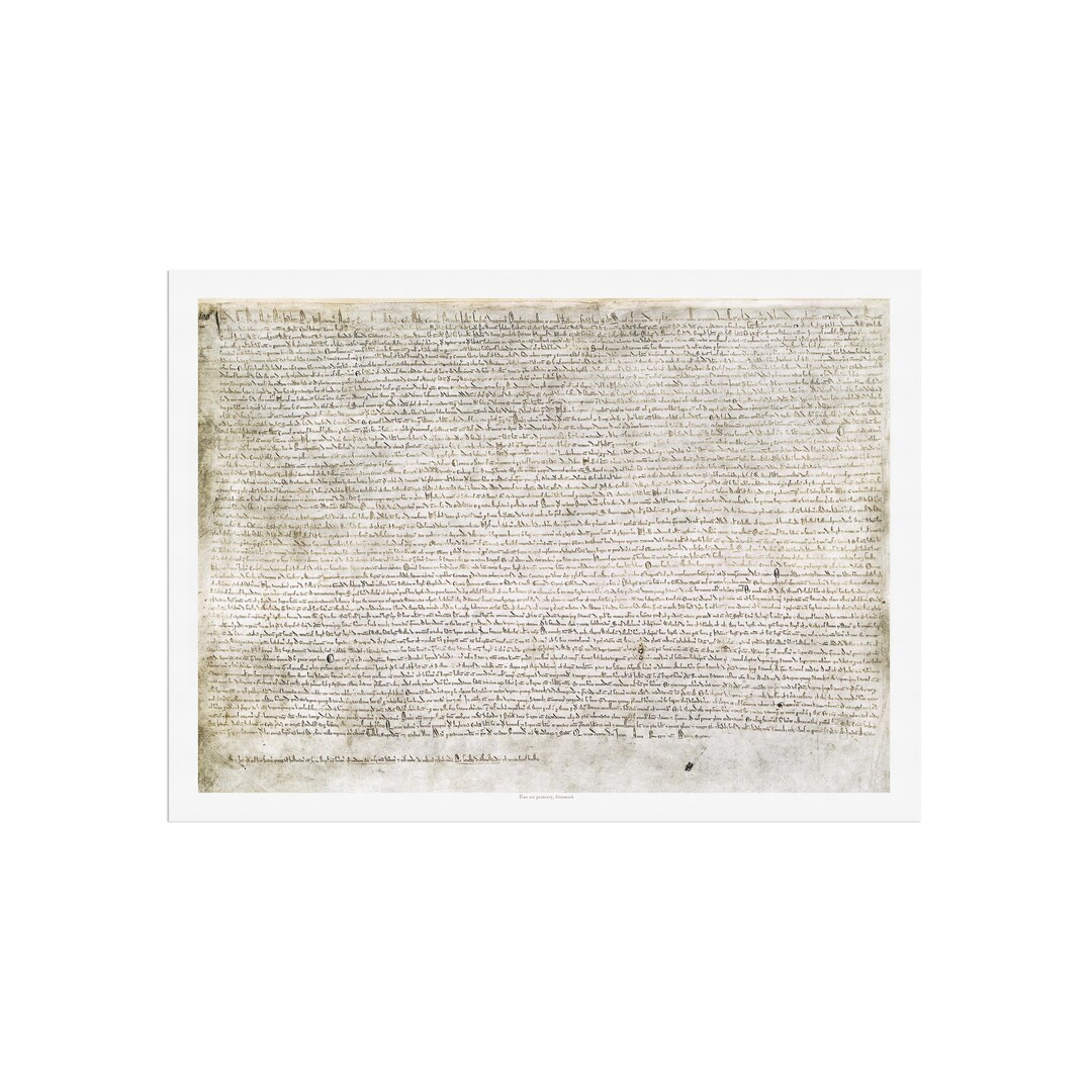 Magna Carta 1215 – Historical English Charter Wall Art Print – Medieval ...