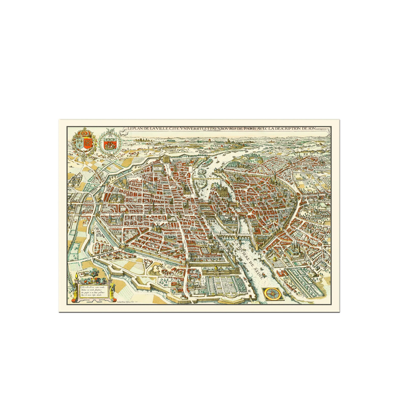 Merian Map of Paris 1615 Old Map of Paris Plans De Paris - Etsy New Zealand