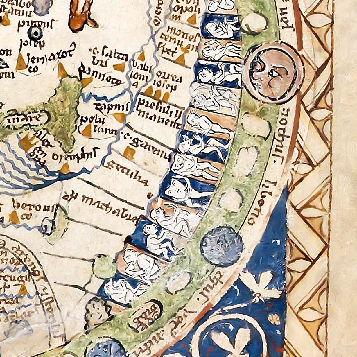 Medieval World Map Psalter Map With a Blessing Christ Two - Etsy