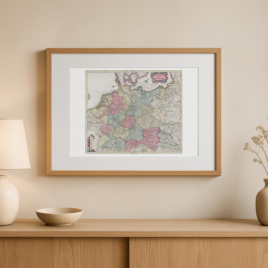 Vintage Map of Germany, 1665 Joan Blaeu Atlas, Antique Cartography ...