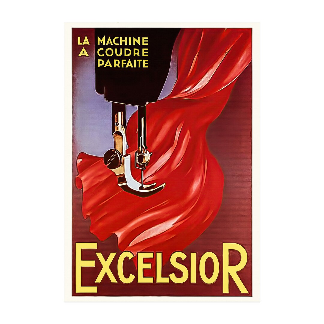 Excelsior Sewing Machine Poster Seen in Rachel Greens Bedroom From the ...