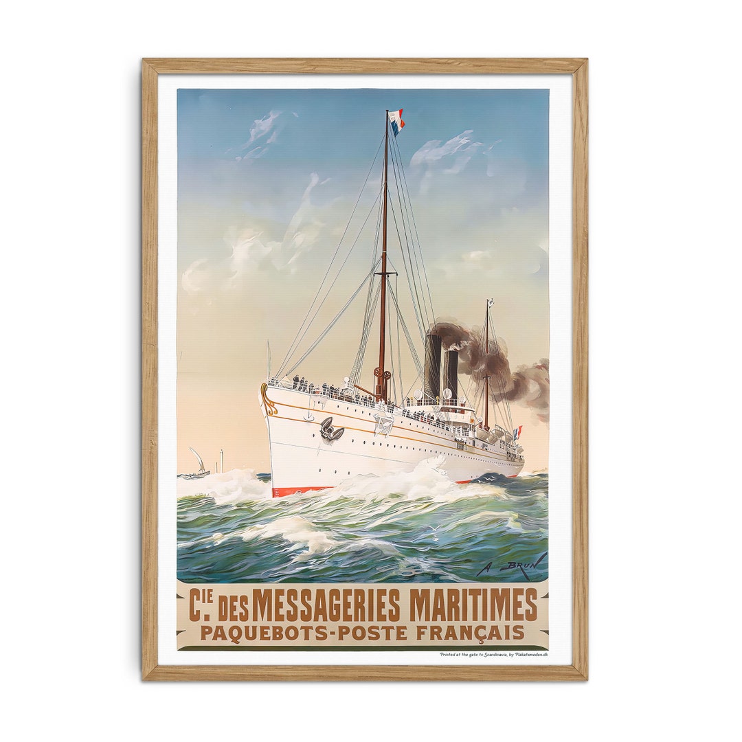 SS Annam Replica Poster by A. Brun Both Luxury Steamship and WWI Troop ...
