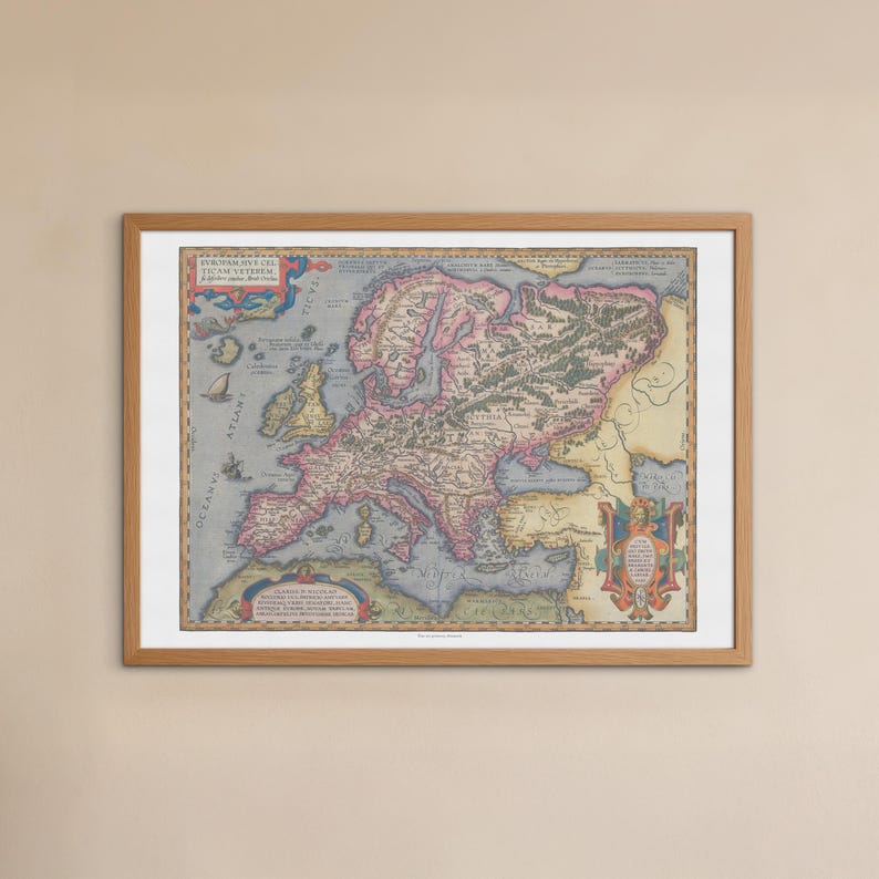 Ancient Europe Map 1601 - Ortelius Celtic Map Antique Historical Print ...