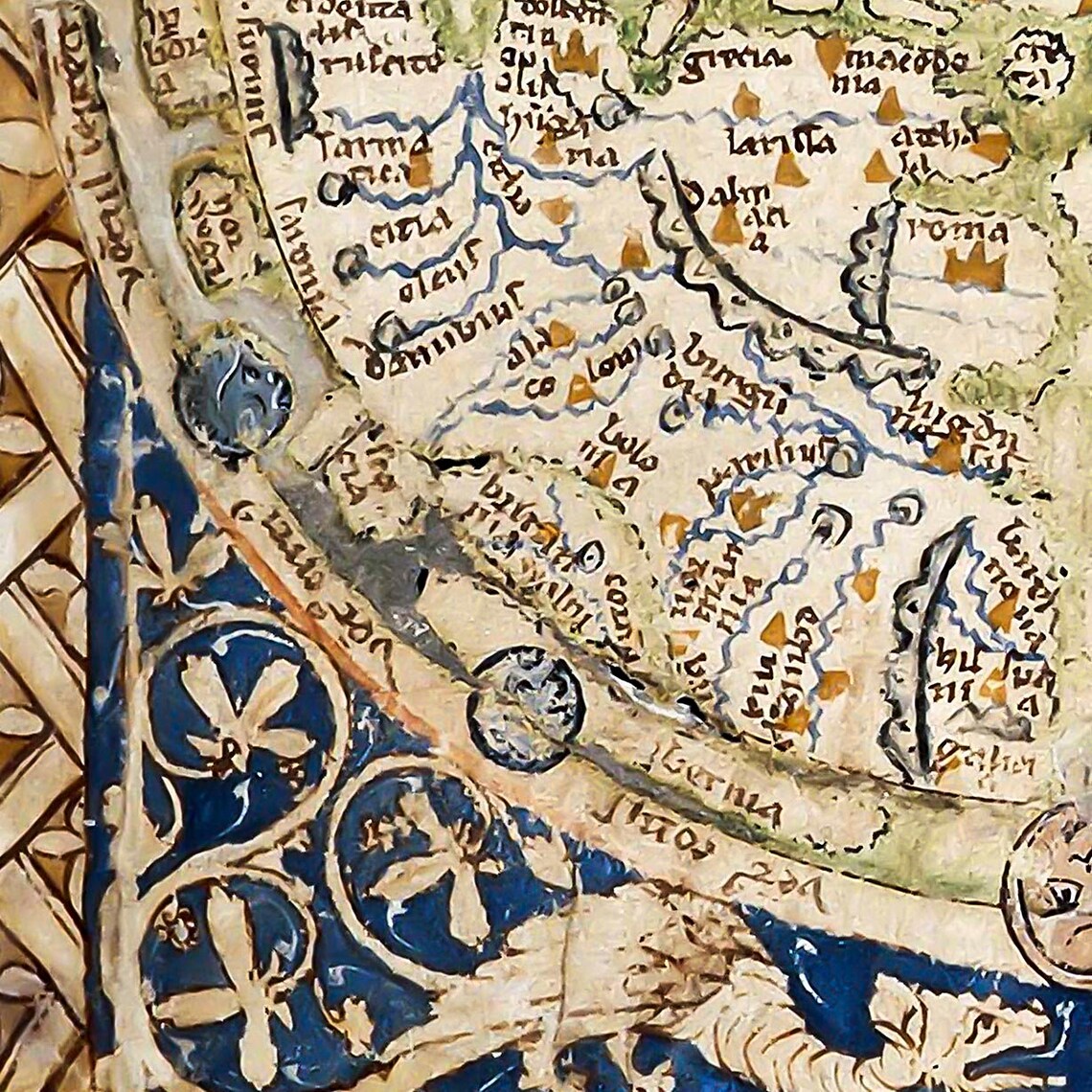 Medieval World Map Psalter Map With a Blessing Christ Two - Etsy