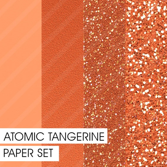 Glitter&plain PAPER Set Atomic Tangerine 4 Different Pre-made | Etsy