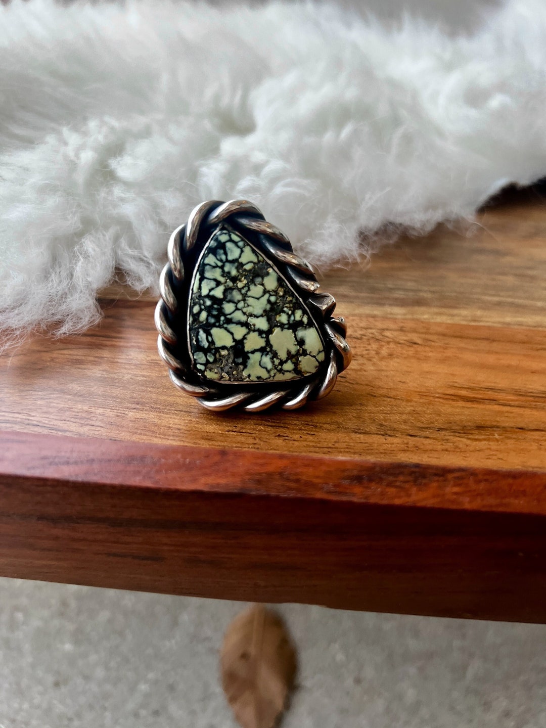 Verde Twist Saguaro Variscite Ring Size 6.75-7 Native American Handmade ...