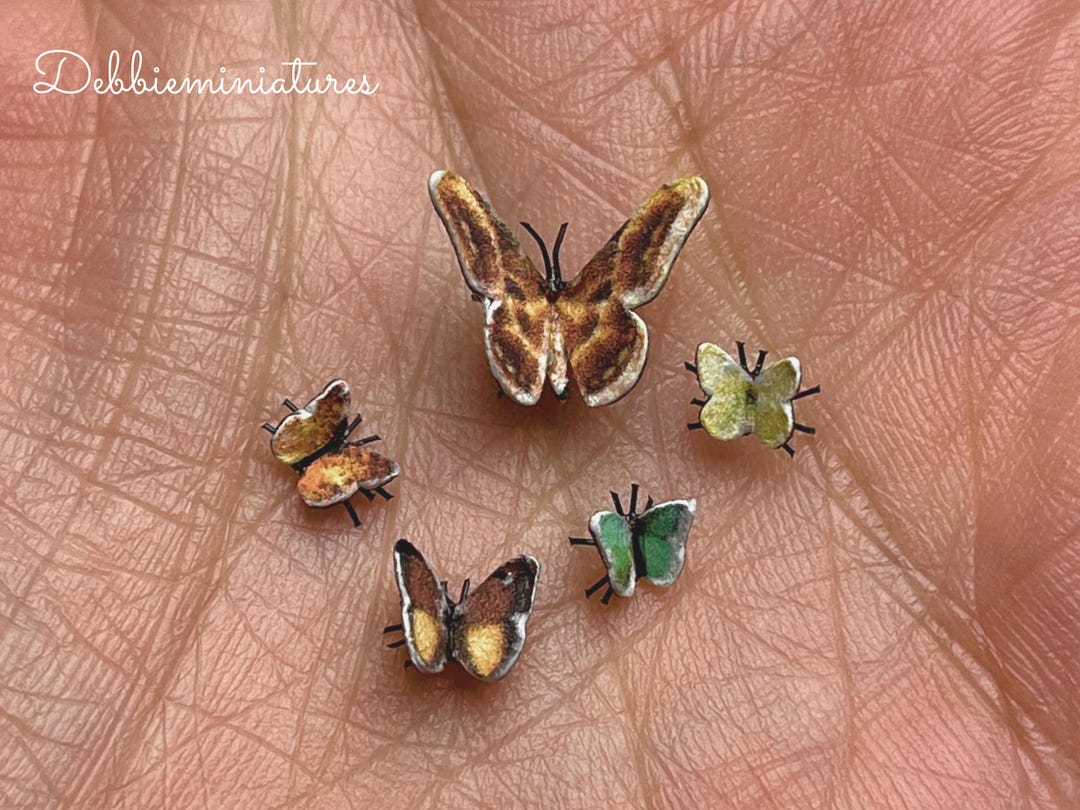 Miniature Butterflies in 1/12th Dollhouse Scale, 5 Pieces Group#1 - Etsy
